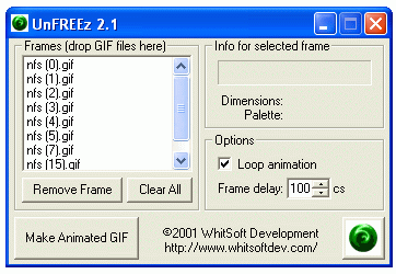 UnFREEz - Tool for creating animated gifs