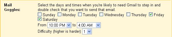 Mail Goggles - So that you never regret on sending emails