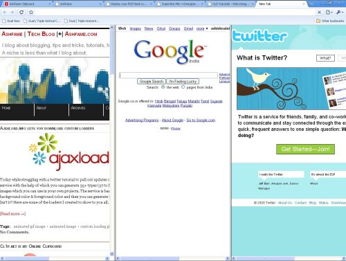 Enable Dual or Triple View both horizontally or vertically in Google Chrome