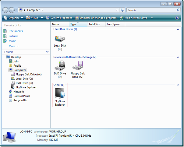 Integrate Skydrive in your windows explorer