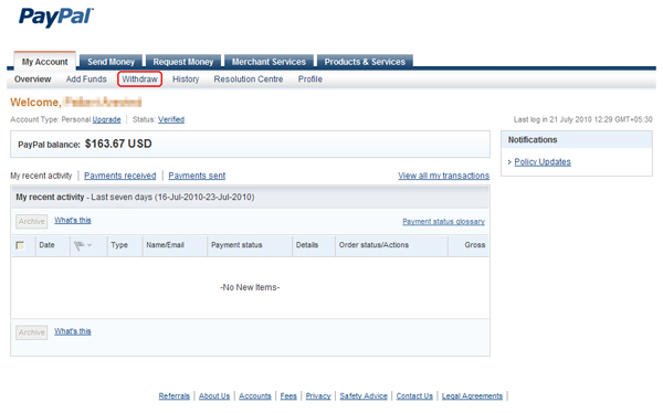 Paypal Indian Users can only withdraw money by cheque from August 1,2010